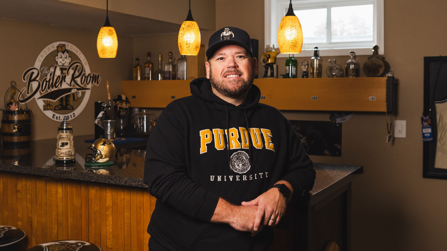 A Purdue fan cave full of meaningful mementos