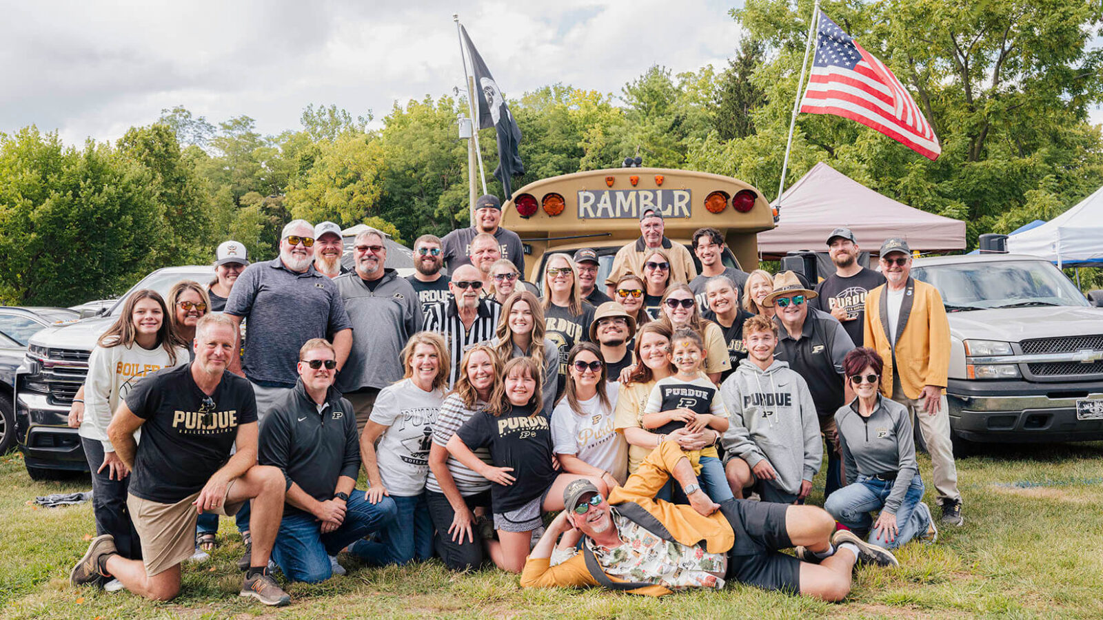 Explore photos of a bus for Purdue football tailgates