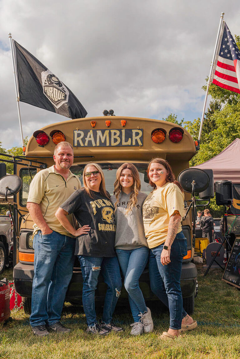 Explore photos of a bus for Purdue football tailgates